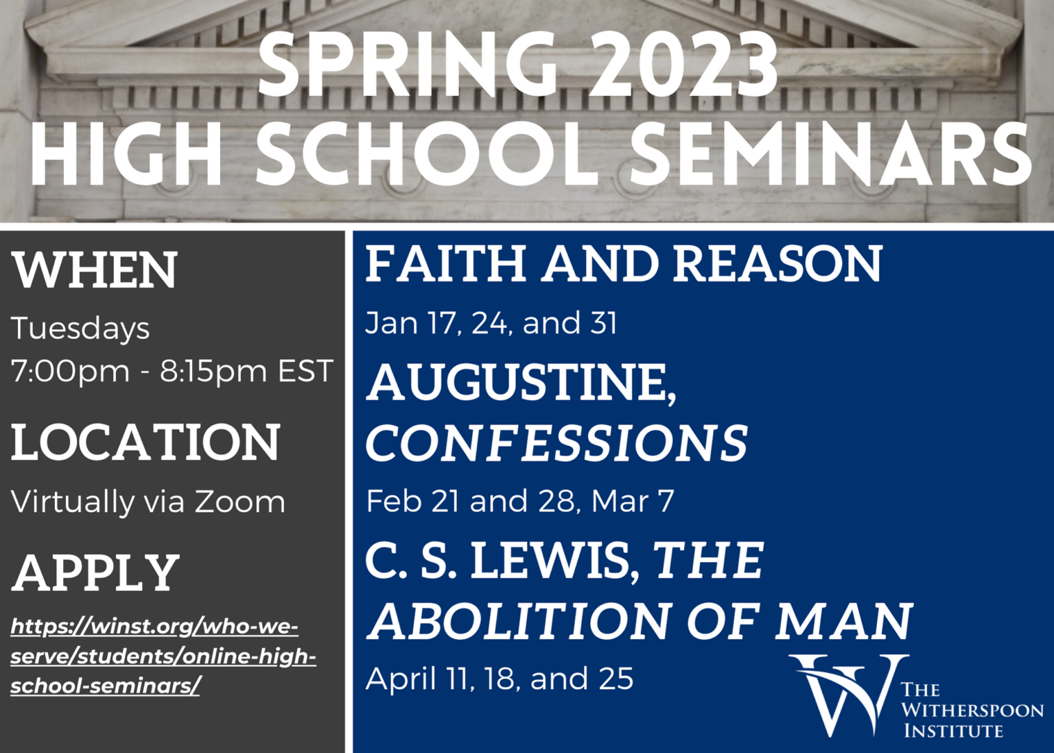 Witherspoon Online Seminars For High School Students - The Witherspoon ...